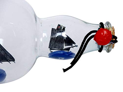 Hampton Nautical Blackbeard's Queen Anne's Revenge Model Ship in a Glass Bottle 11" - Famous Pir