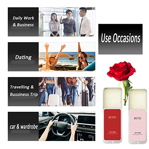 Grospe 4PCS Solid Balm Sets Solid Perfume Portable Pocket Balm Perfume Perfect for Travel Use Natural Fragrance Perfume for Men and Women