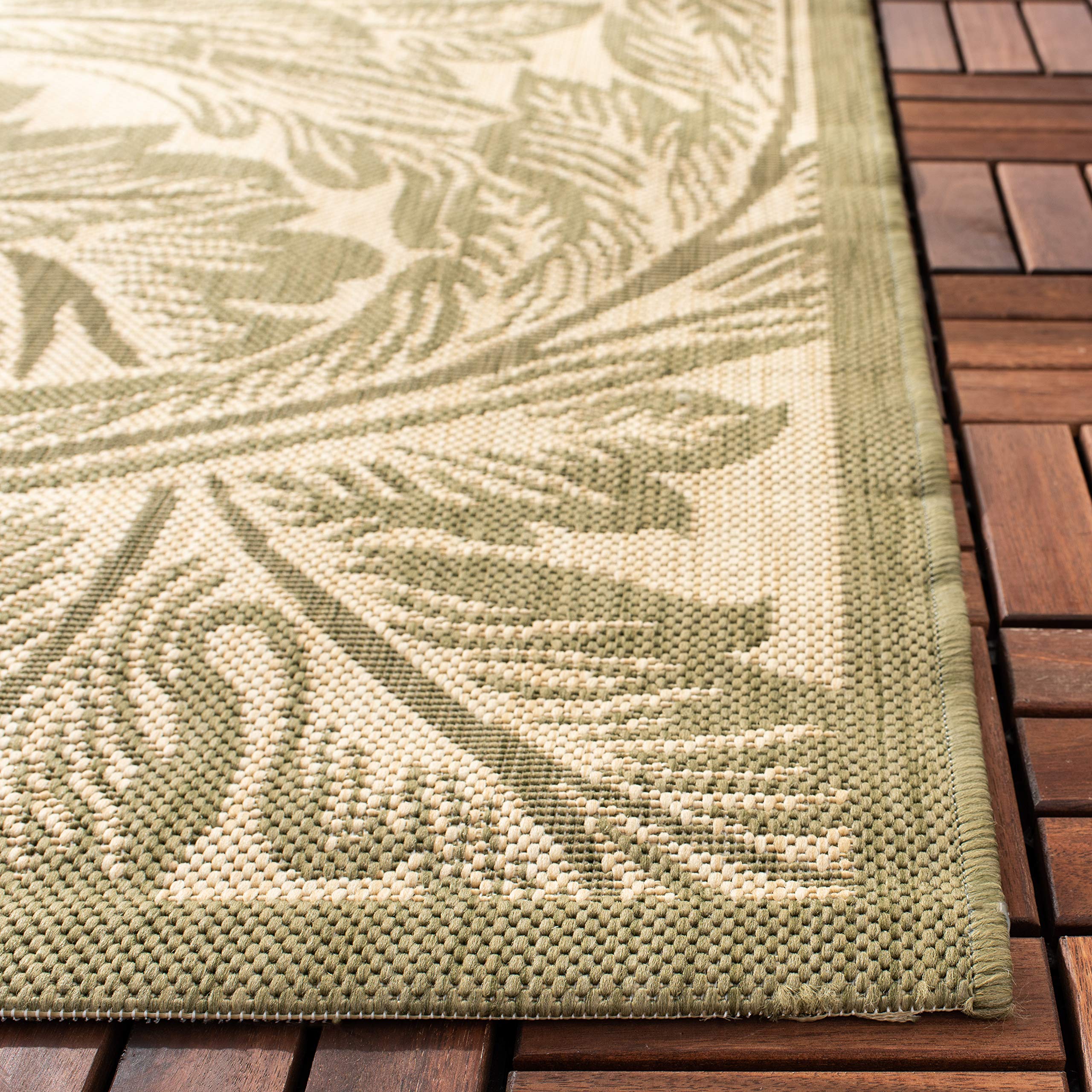 SAFAVIEH Courtyard Collection Accent Rug - 4' x 5'7", Natural & Terra, Non-Shedding & Easy Care, Indoor/Outdoor & Washable-Ideal for Patio, Backyard, Mudroom (CY2996-3201)