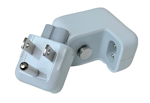 Grounded Duckhead for Apple Mac - No Tingling or Buzzing! - AC Wall Adapter Plug Duck Head 3-pin US Charger for MacBook/iPhone/iPod AC Power Adapter with Ground Prong - Won't Slip from Outlet