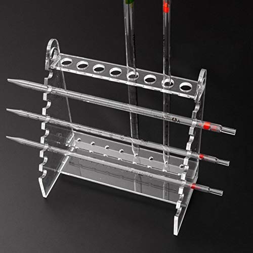 Pipette Rack, Organic Glass Trapezoid Pipette Supporting Holder 1.5cm Hole Diameter Pipette Rack for Experiment