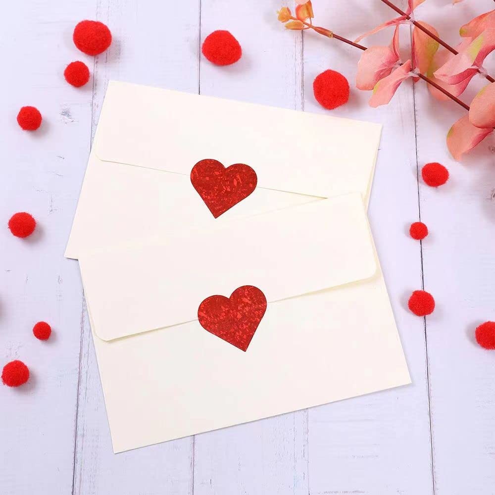 Glitter Heart Stickers Love Decorative Sticker 500 per Roll,1"Self Adhesive Labels for Valentine's Day, Award Charts, Offices, Teachers & Classrooms, Bookmarks