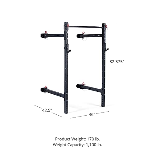 Titan Fitness T-3 Series 82-inch Wall Mounted Folding Power Rack, Space Savings Rack, Folds up to 5†from the Wall