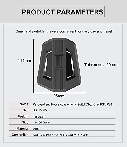 GDreamer HS-SW315 Keyboard and Mouse Adapter for Switch/Xbox One/ PS4/ PS3/Xbox 360