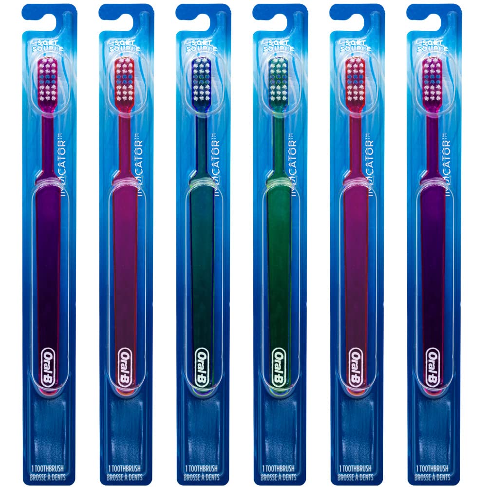 Oral-B Indicator Toothbrush, 20 Small Head, Youth, Soft (Colors Vary) - Pack of 6
