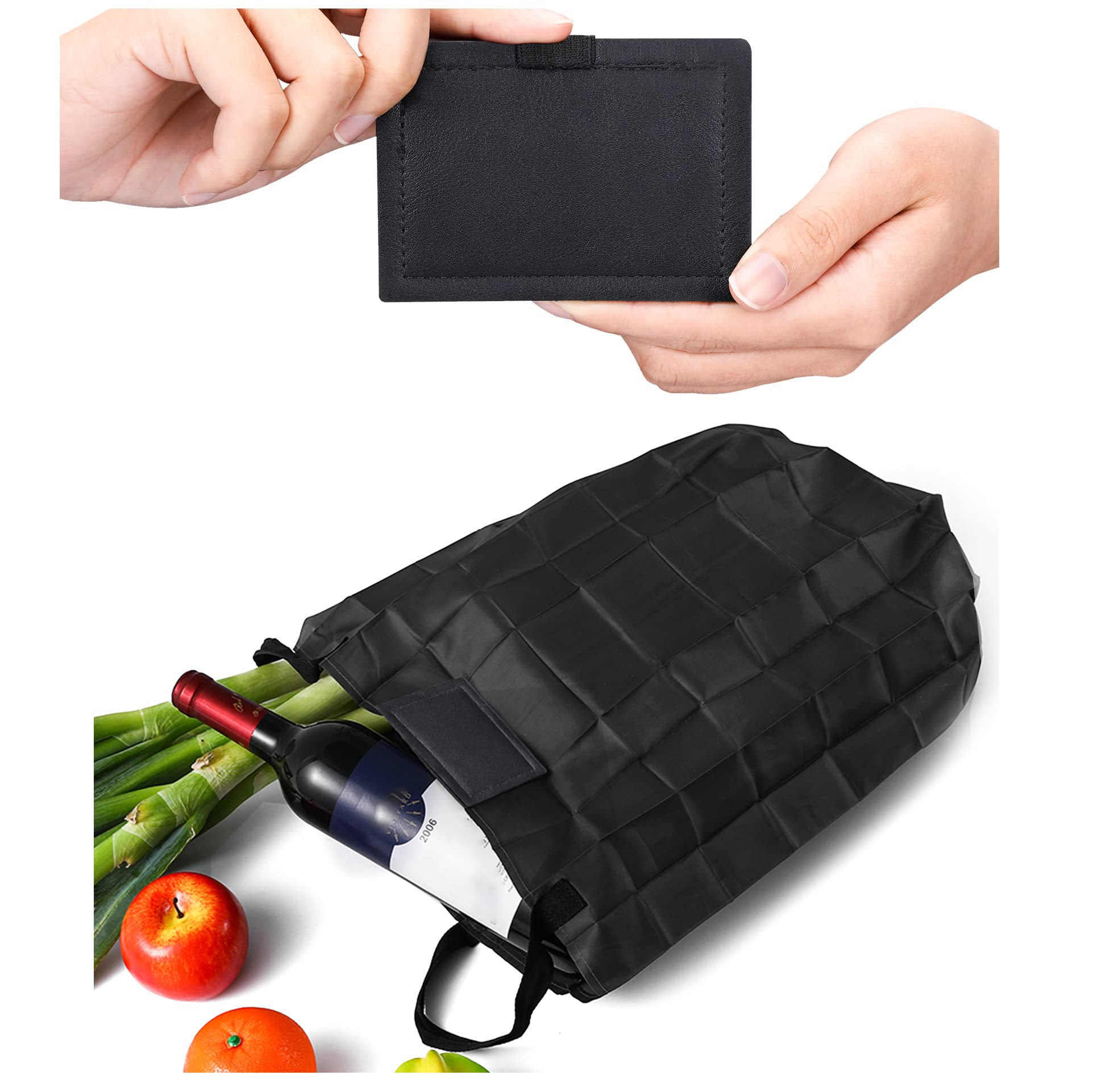 Elobay Reusable Grocery Bags Easy-folding, Washable Shopping Bags with Foldable Card Structure