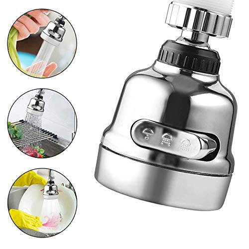 Movable Kitchen Faucet Head 360° Rotatable Faucet Sprayer Head Replacement Anti -Splash Tap Booster Shower and Water Saving Faucet for Kitchen (360° Faucet Head) Novsix