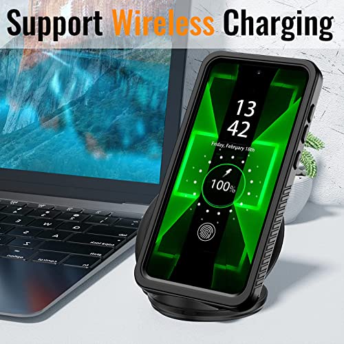 Oterkin for Samsung Galaxy S23 Case Waterproof, Galaxy S23 Case with Built-in Screen Protector [Support Fingerprint Unlock][360°Full Body Protection][12FT Military Grade] Rugged S23 Phone Case (Black)