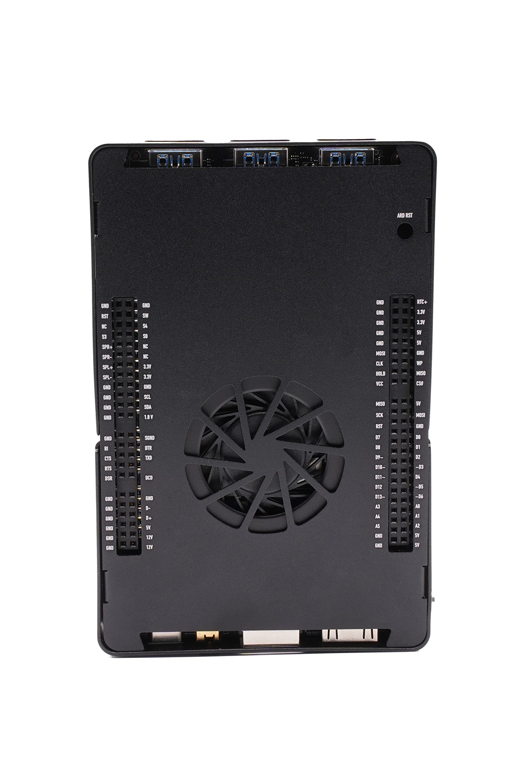 KKSB LattePanda 3 Delta Case | Black Aluminum LattePanda 3 Delta Enclosure | Supports 8 SMA Antennas