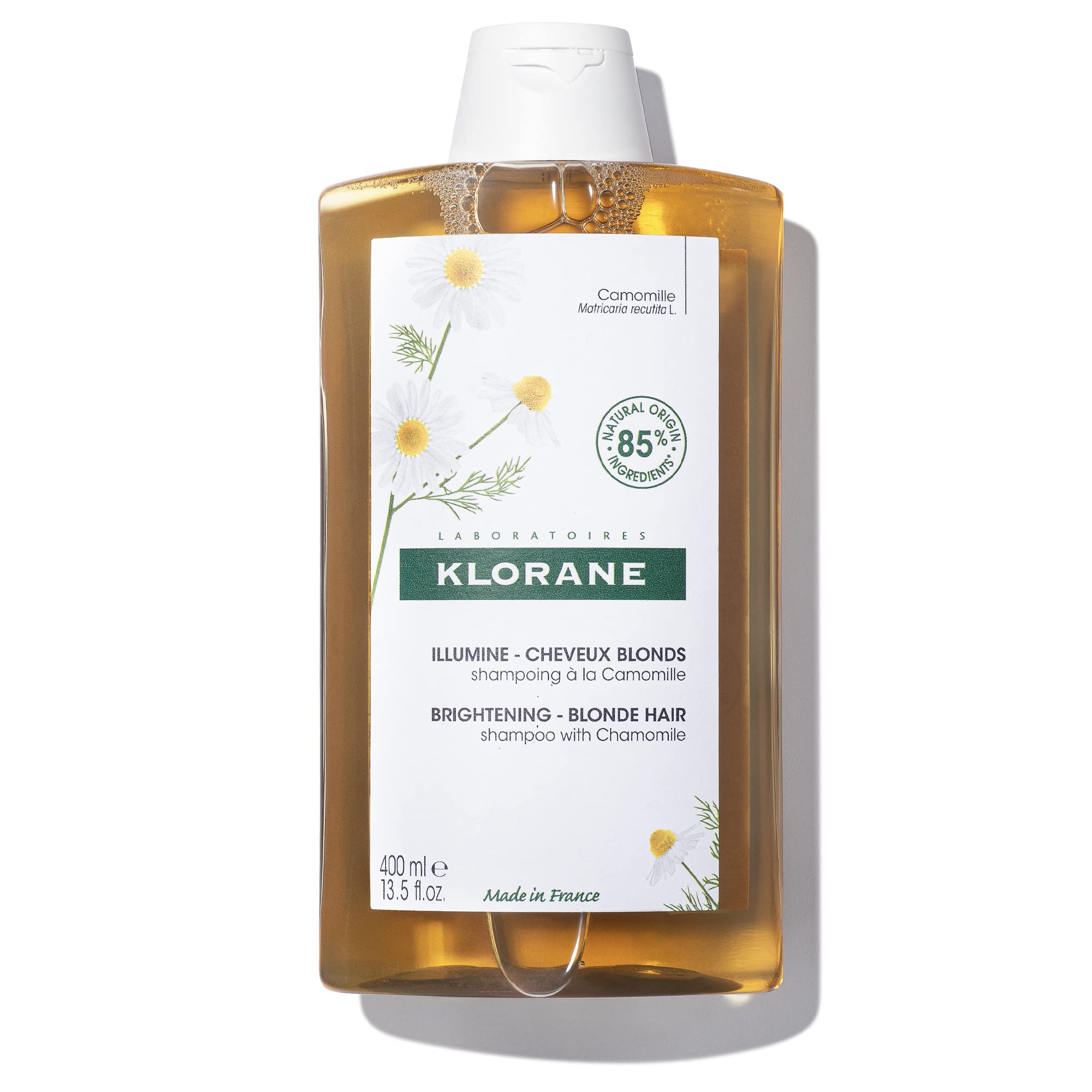 Klorane – Brightening Shampoo with Chamomile – Enhances Highlights & Brightens Blonde Hair – Hydrogen Peroxide, Ammonia, Silicone, Paraben & Sulfate Free – 13.5 fl. oz.