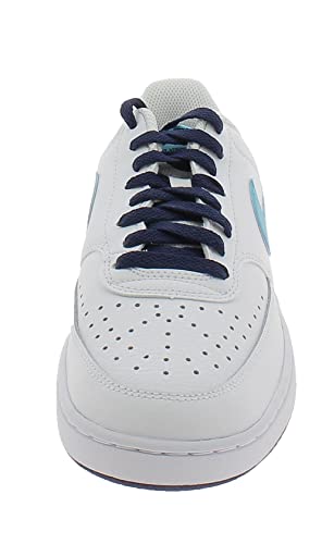Nike Men's Court Vision Low Sneaker, White/Turquoise Blue/Blue Void, 10.5