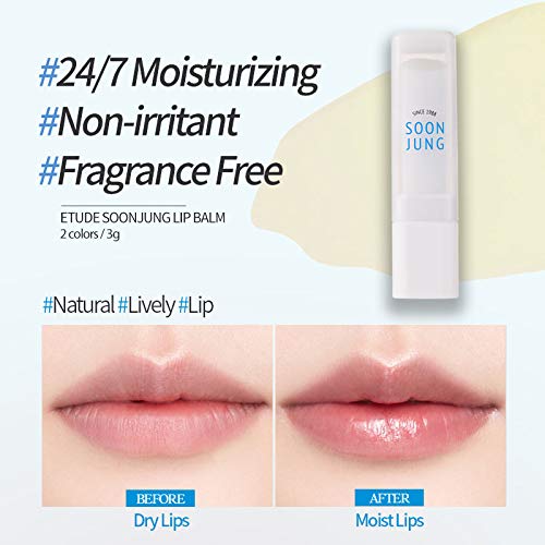 ETUDE SoonJung Lip Balm Pure | Fragrance Free Moisturizing Lip Balm for Daily Use | Korean Beauty