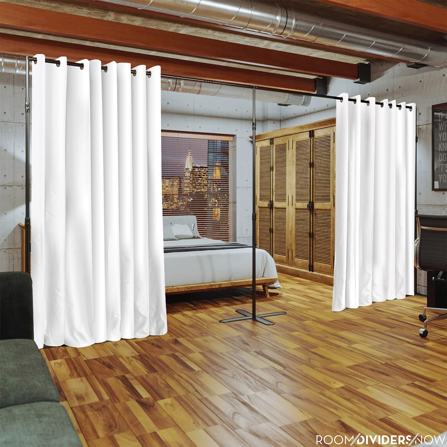Room/Dividers/Now End2End Divider Stands - Sizes from 4ft to 48ft Wide, Black, Silver, White (Black, 7ft 6in to 12ft) (Modern)