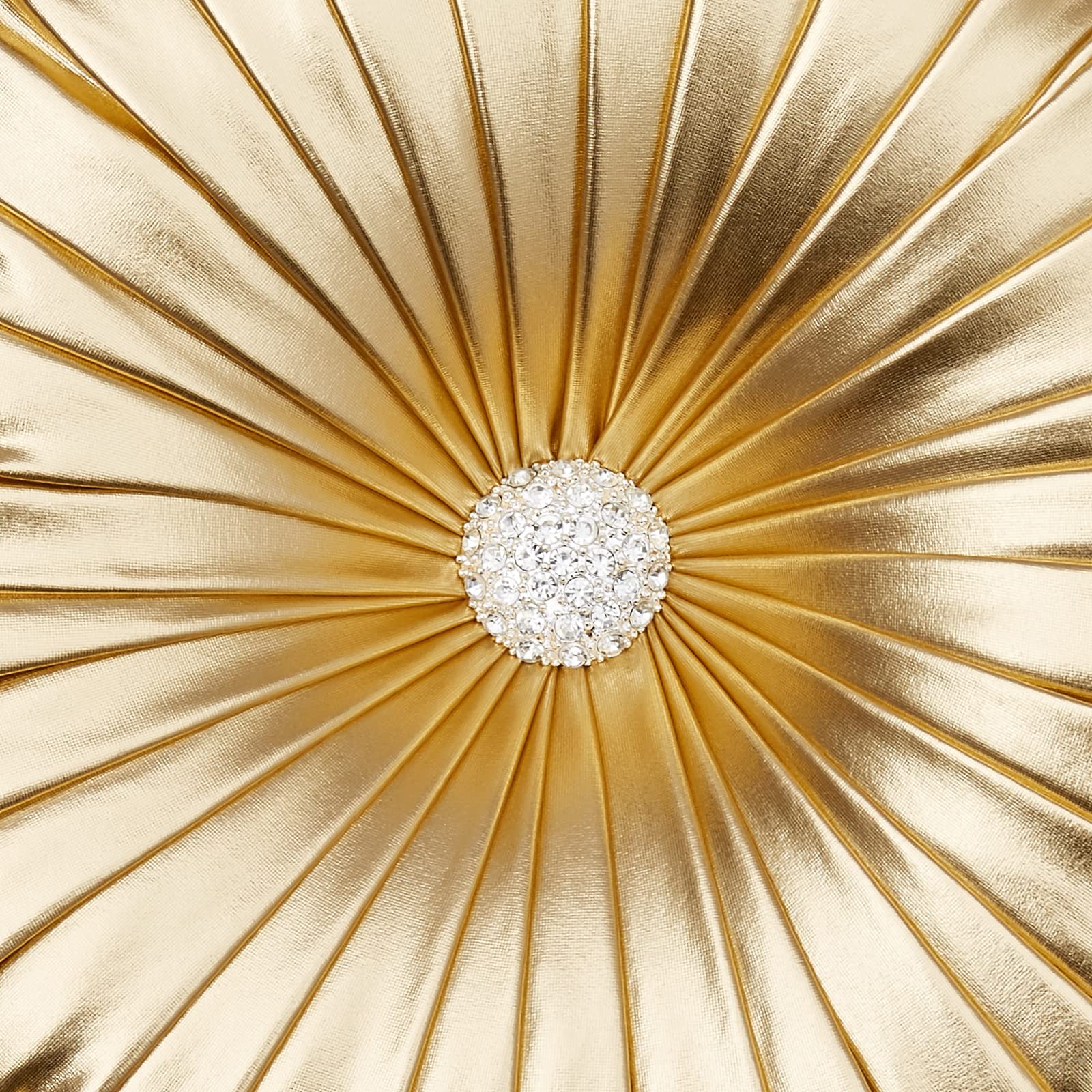 EUCIOR Gold Throw Pillows,Circular Pillow,Pumpkin Pleated Handmade Metallic Throw Pillows,Gold Pillows,Metallic Leather Decorative Pillows for Home Decor Bedroom Living Room Couch Bed Sofa (Gold)