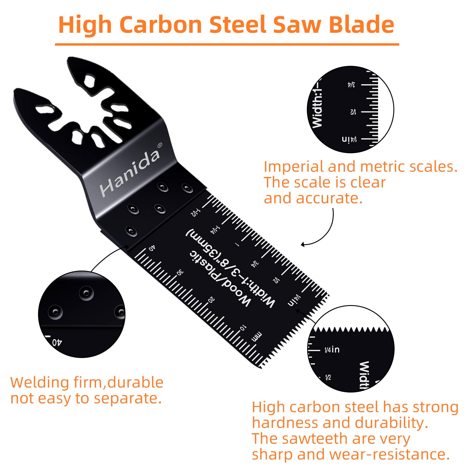 Hanida 24PCS Metal Wood Oscillating Multitool Blades Quick Release Oscillating Saw Blades Universal Multi Tool Blades Set Fit for Porter Cable Rockwell Ridgid Ryobi Milwaukee Dewalt Makita Bosch Fein…