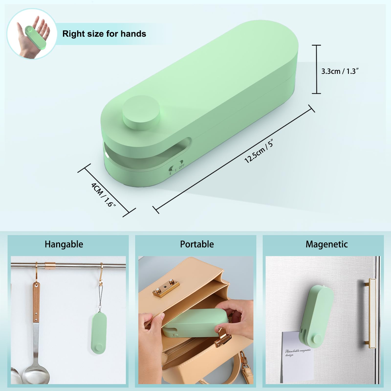 ππππ‘ππ«π ππππ₯π Mini Bag Sealer, 2 in 1 Heat Sealer and Cutter for Snack Chip Plastic Bags, for Food Storage and Freshness