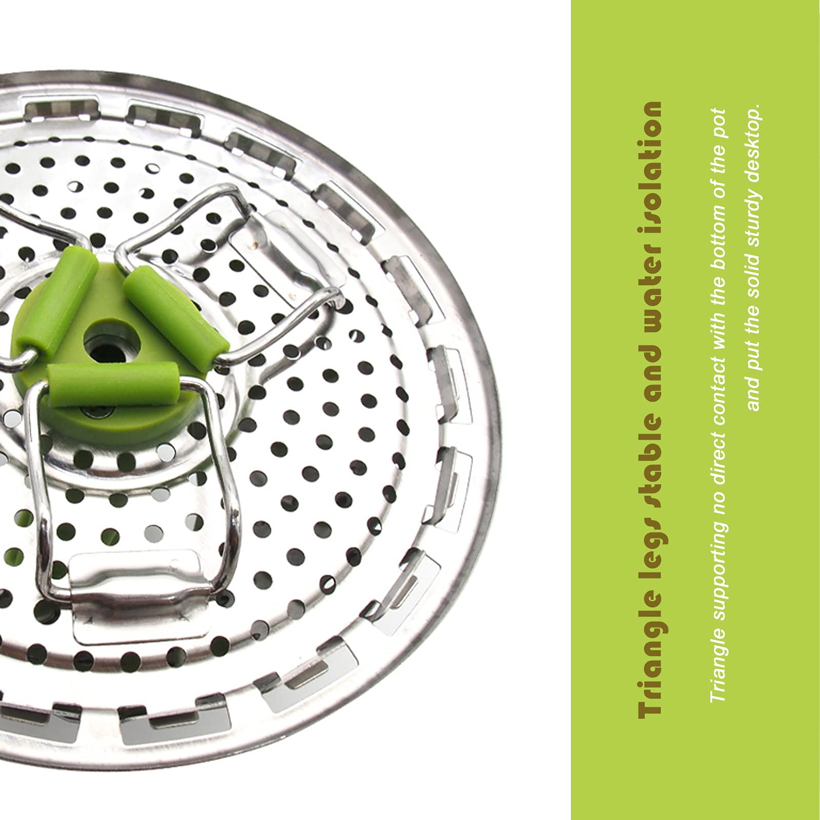 Vegetable Steamer Basket, Stainless Steel Folding Steamer with Extending Removable Center Handle Insert for Veggie Seafood Cooking to Fit Various Size Pot(5.1" to 9")