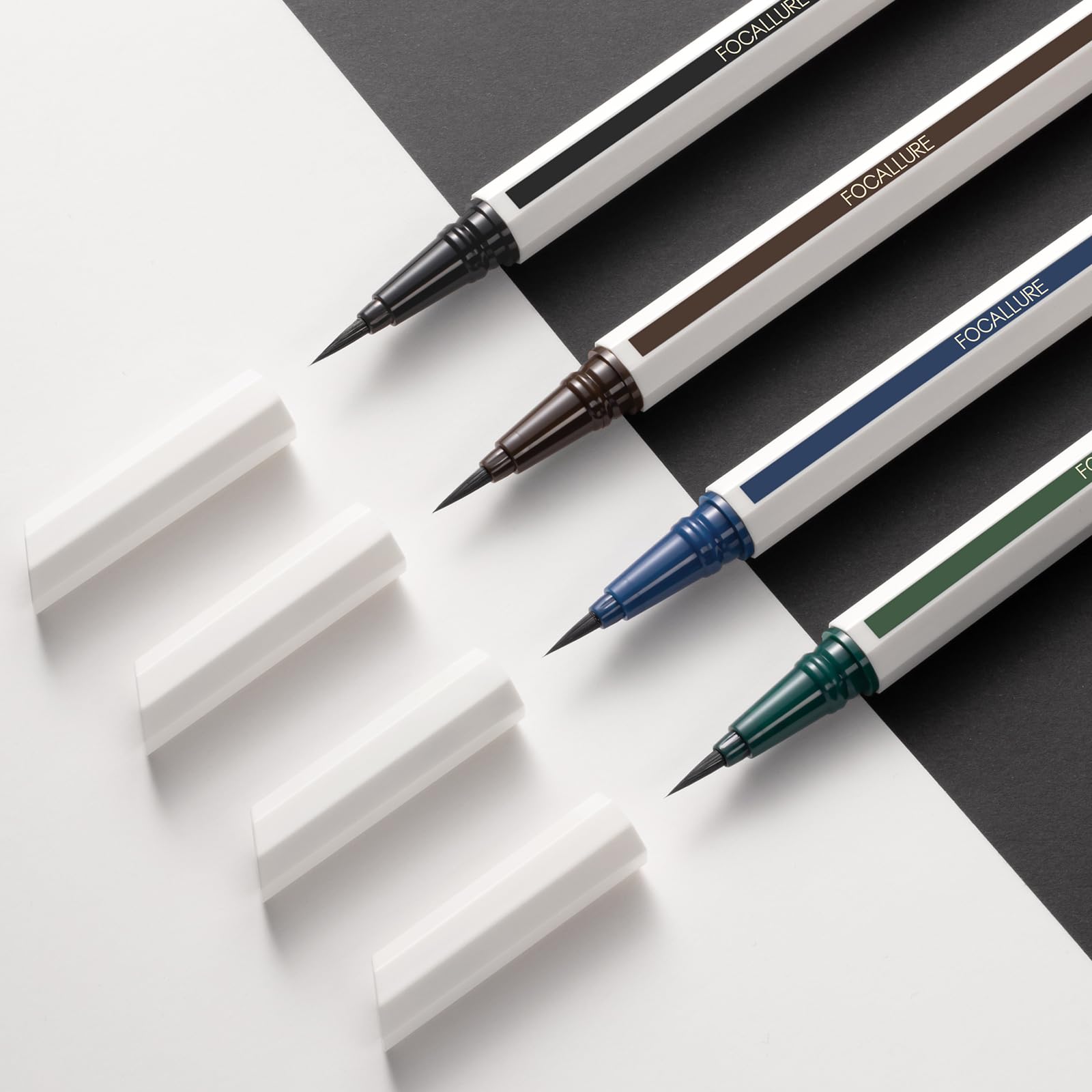 FOCALLURE Sadness Proof Precision Eyeliner,Sweatproof Eyeliner Pencil,Quick Drying,Smudge-proof,Long Lasting,Won't Slip Octagonal Grip,Ultra Fine Brush,BL01 OBSIDIAN