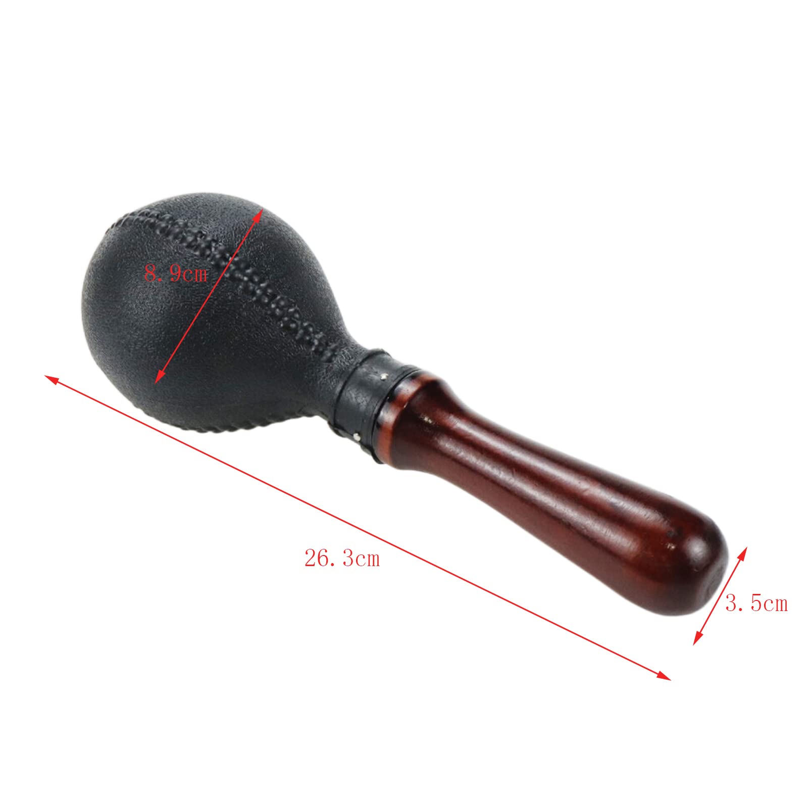 Geesatis Percussion Maracas Rhythm Sand Rattles Hammer Musical Instrument, Black, 2 Pcs