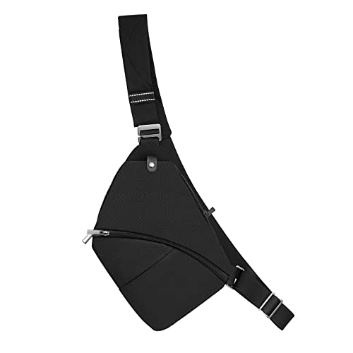 Lcpadri Sling Bag for Women Men, Anti-Theft Waterproof Shoulder Backpack Sling Chest Crossbody Bag with RFID Pockets and Reflective Strip, Casual Daypack for Working Biusiness Travel