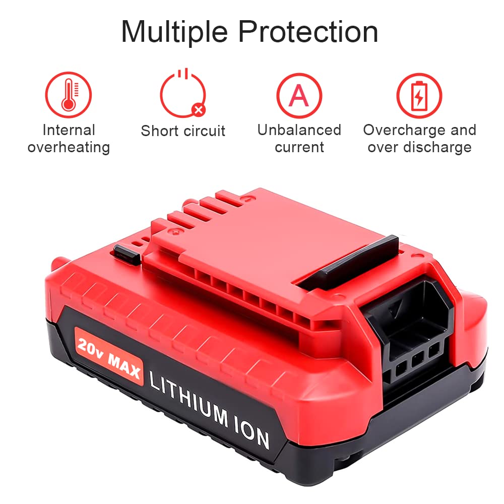 Ibanti 20V 3.0Ah Battery Replacement for Porter Cable 20V Lithium Battery PCC680L PCC681L PCC682L PCC685L PCC660B PCC790B 20V Cordless Power Tools