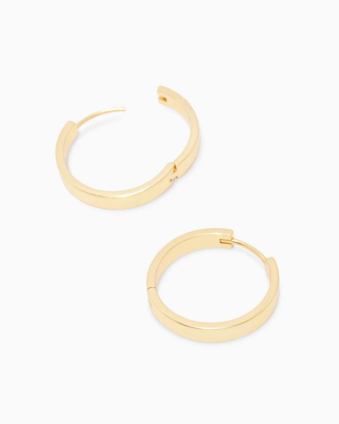 gorjana Women's Rose Hoop Earrings, 18k Gold Plated, Flat High Shine Huggies