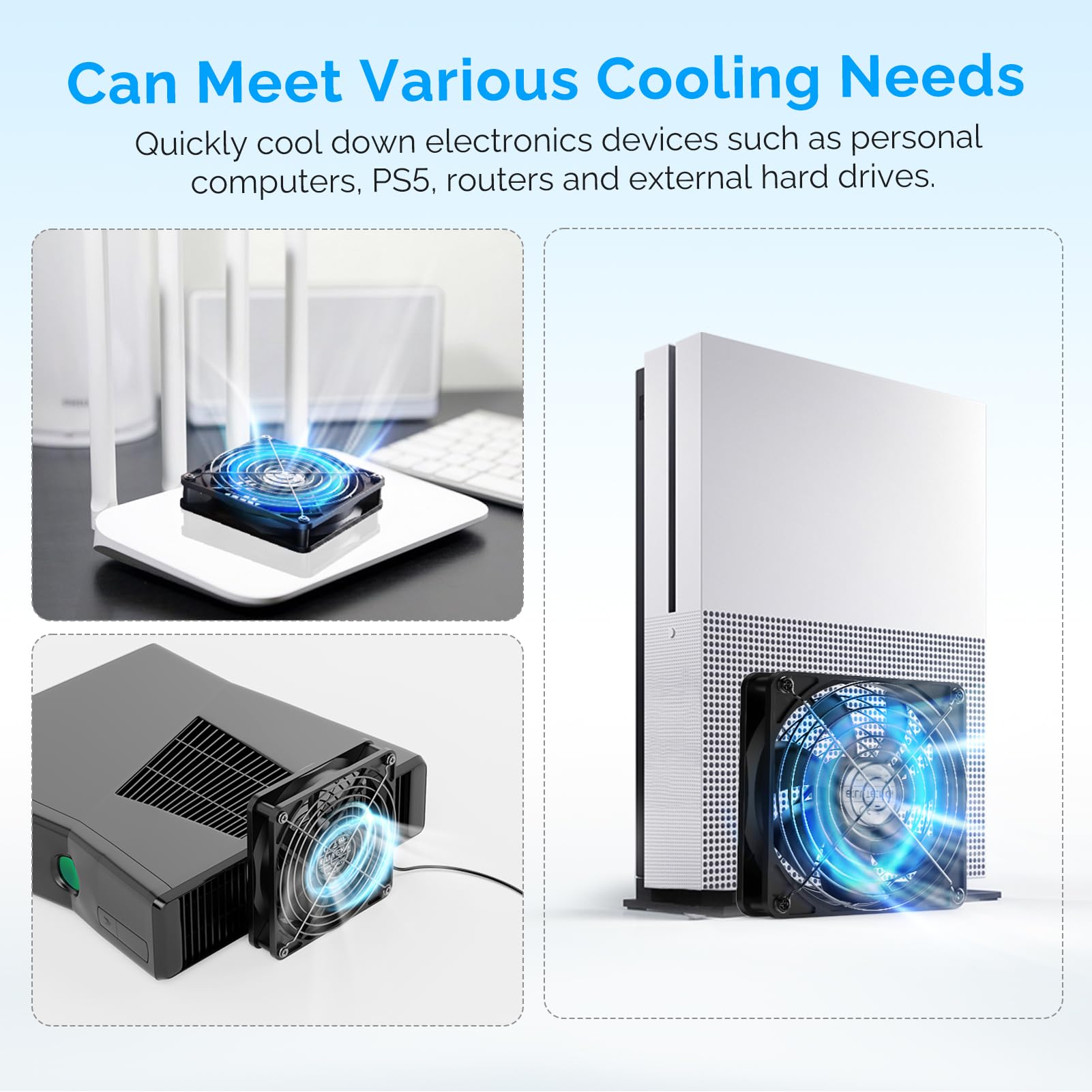ELUTENG USB Cooling Fan 140mm Quiet USB Computer Fan 5V USB Ventilation Fan 3 Speed Control for Receiver DVR Playstation Xbox Computer Cabinet Cooling 140 x 140 x 25mm
