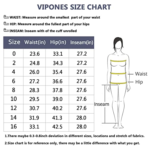 VIPONES Women's Jeans Skinny Slim Fit Ripped Super Stretchy Comfy High Rise Classic Straight Denim Pants with Pockets(145, Size 14)