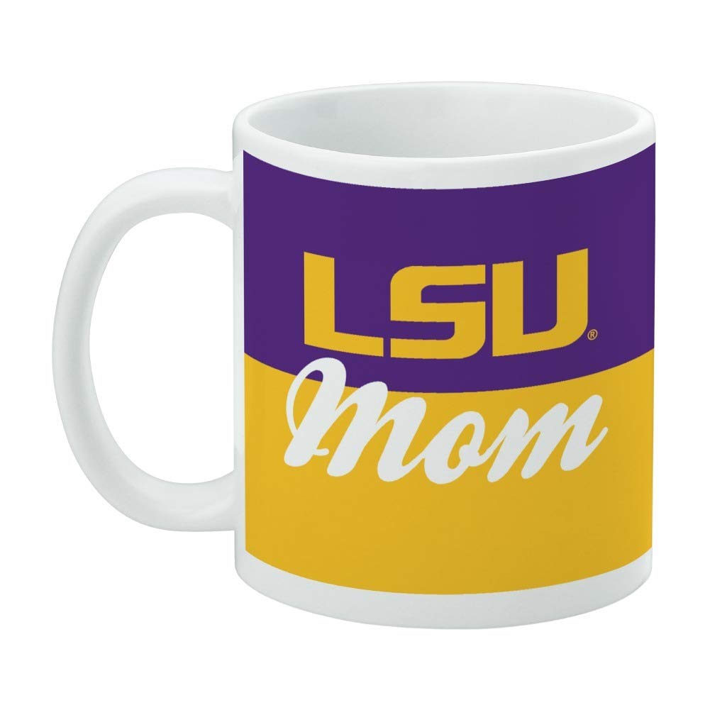 GRAPHICS & MORE LSU Mom Ceramic Coffee Mug, Novelty Gift Mugs for Coffee, Tea and Hot Drinks, 11oz, White