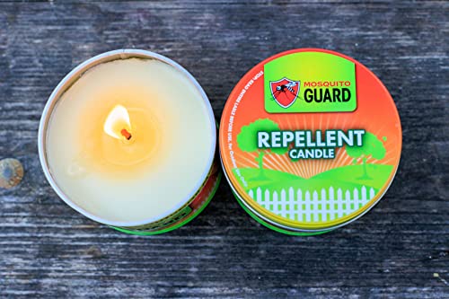 Mosquito Guard 12oz Repellent Candle - Burns 35 Hours, Refreshing Aroma, Plant Based Citronella Candles Outdoor Indoors