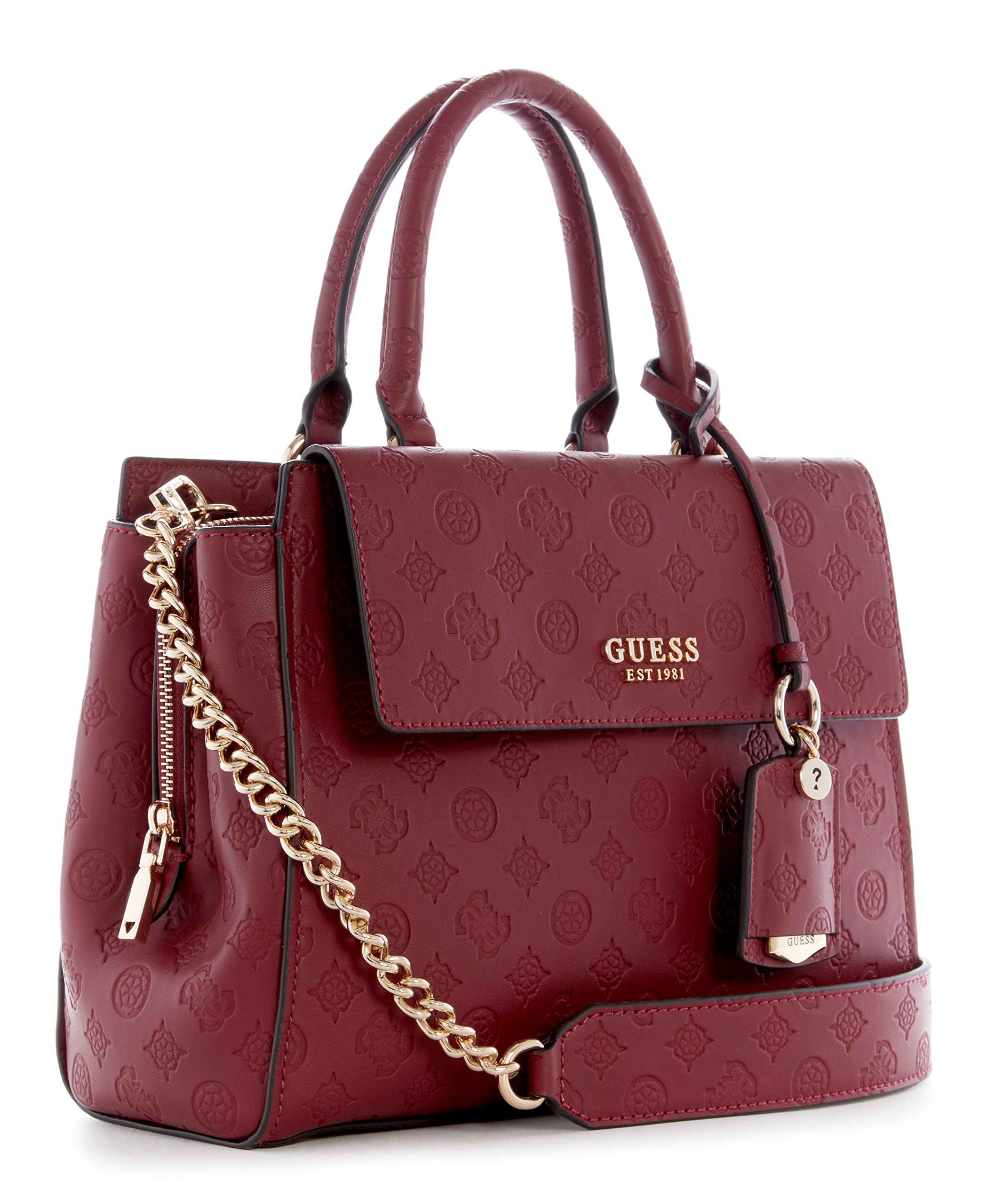 GUESS Womens Sirrah Girlfriend Satchel, Merlot Logo, One Size US