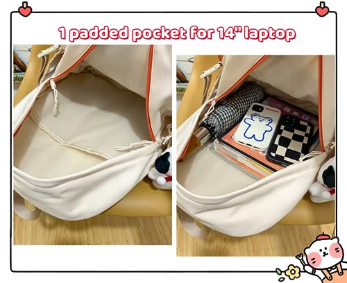 Leaper Water-resistant Laptop Backpacks Lightweight Shoulder Backpack Cute Travel Satchel Pink
