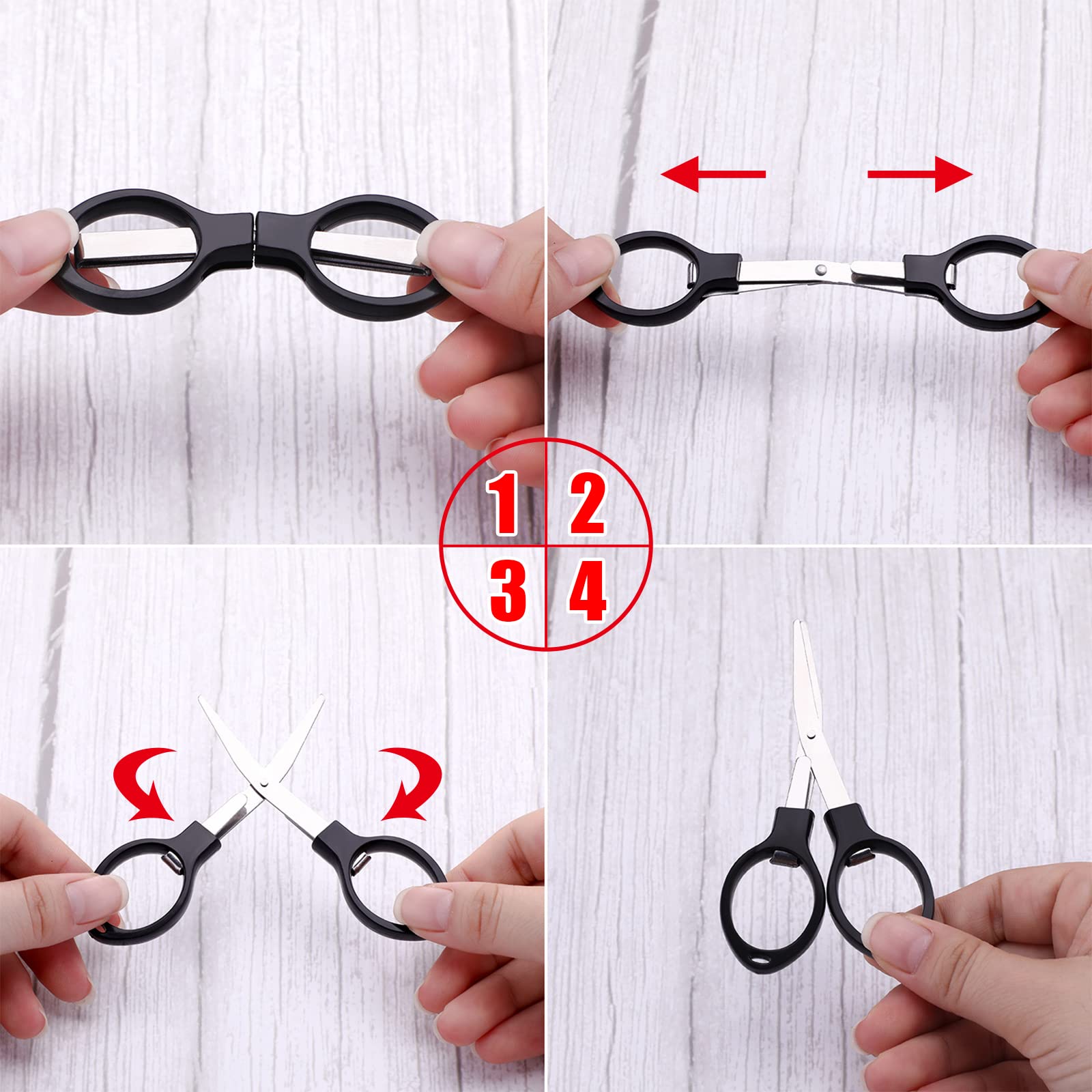 Folding Scissors Small Foldable Scissors Mini Travel Stainless Steel Portable Scissors Bulk Glasses Shaped Anti Rust Sewing Cutter Shear for Nurse Week Gifts School Office Supplies(50 Pcs)
