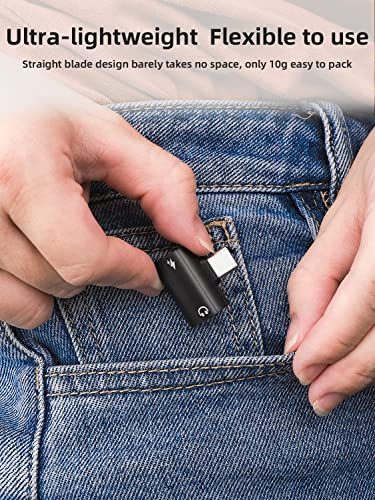 USB C to 3.5mm Headphone and Charger Adapter, 2 in 1 USB C to 3.5mm Aux Headphone Jack with 60W PD Fast Charging Dongle Compatible with Samsung Galaxy S22/S22 Ultra/S21/S21+/S21 FE, Google Pixel 5/4