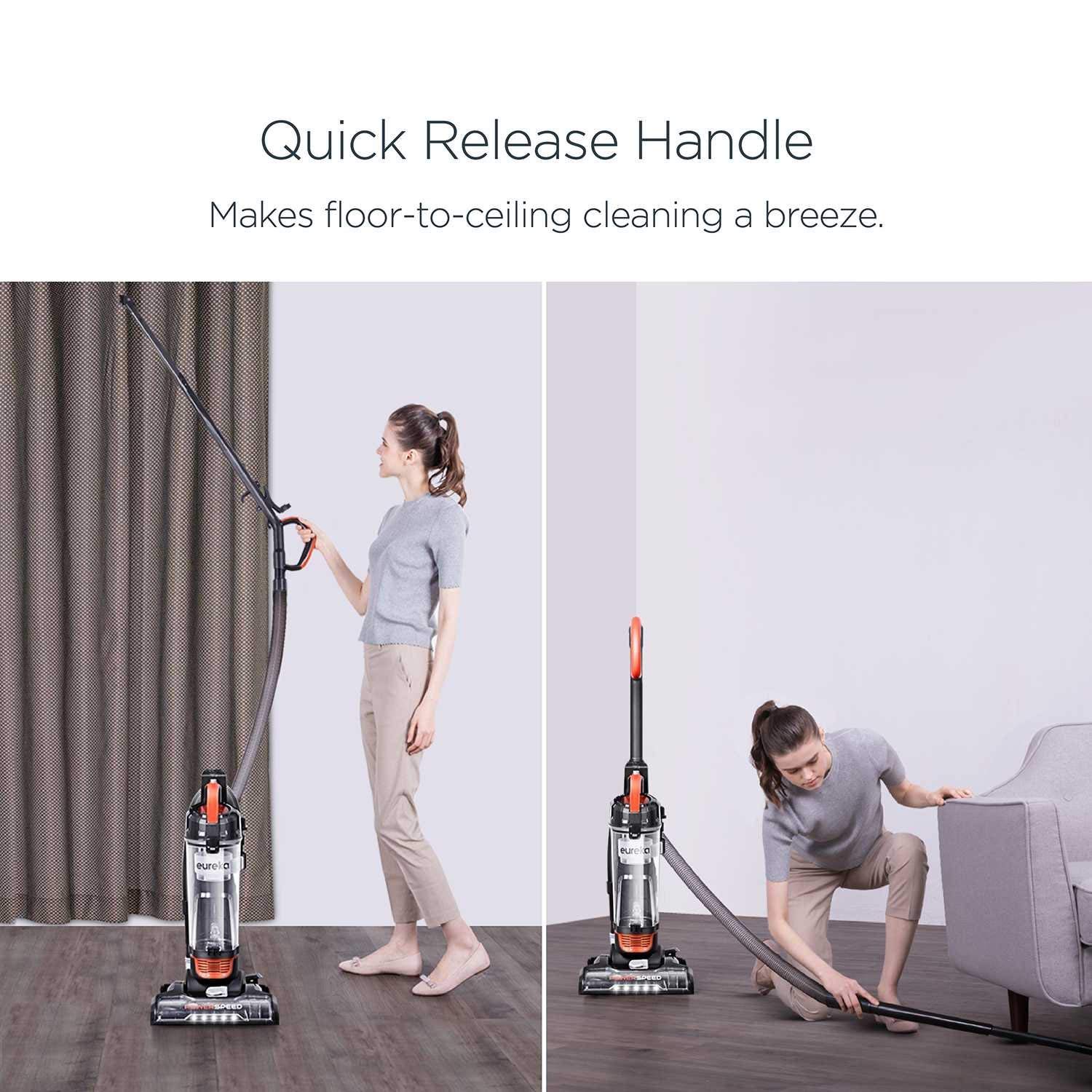 Eureka Power Speed NEU188A PowerSpeed Turbo Spotlight Lightweight Upright Vacuum Cleaner for Carpet and Hard Floor, Orange (Renewed)