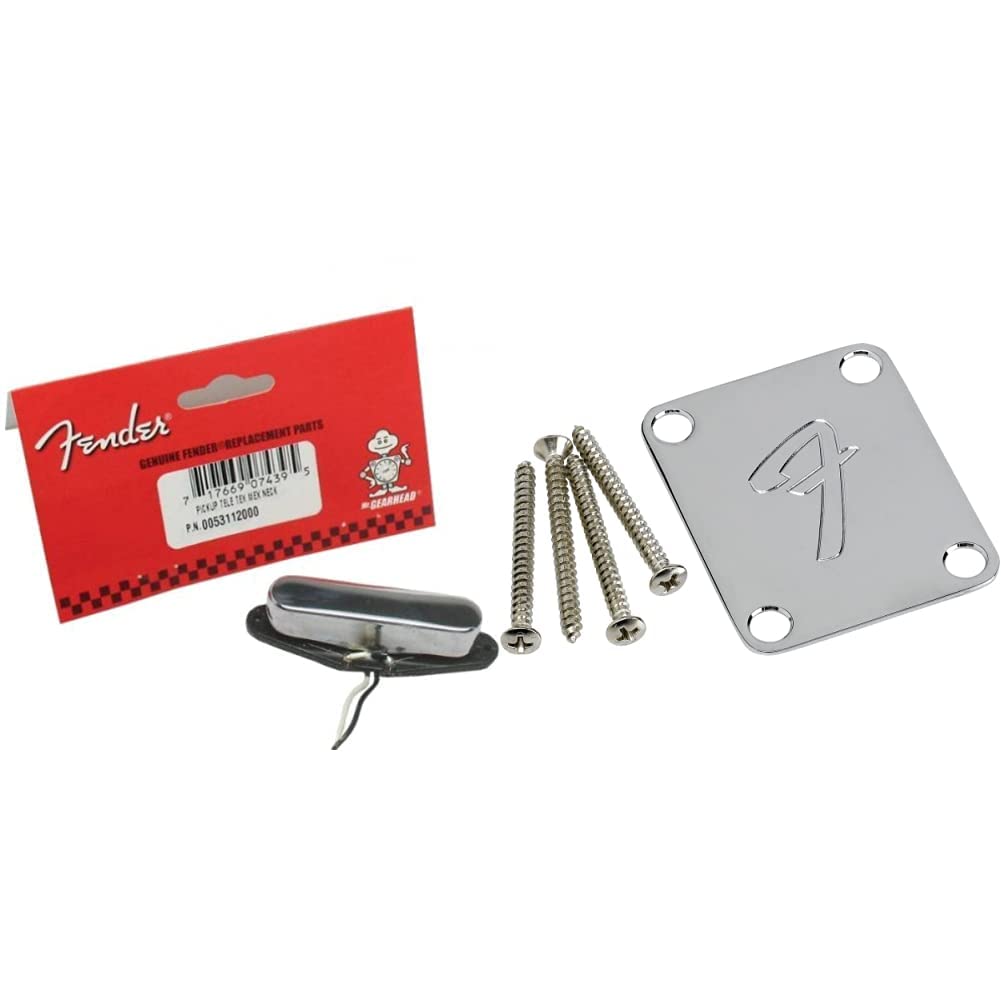 Fender Single Tex-Mex Strat Neck Pickup & F Neckplate Chrome