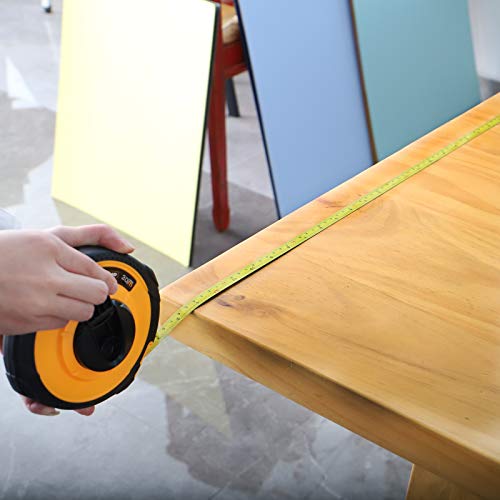 Land Long Steel Tape Measure -100FT/30M by 1/2-Inch,Inch/Metric Scale,Light and Convenient (100FT)