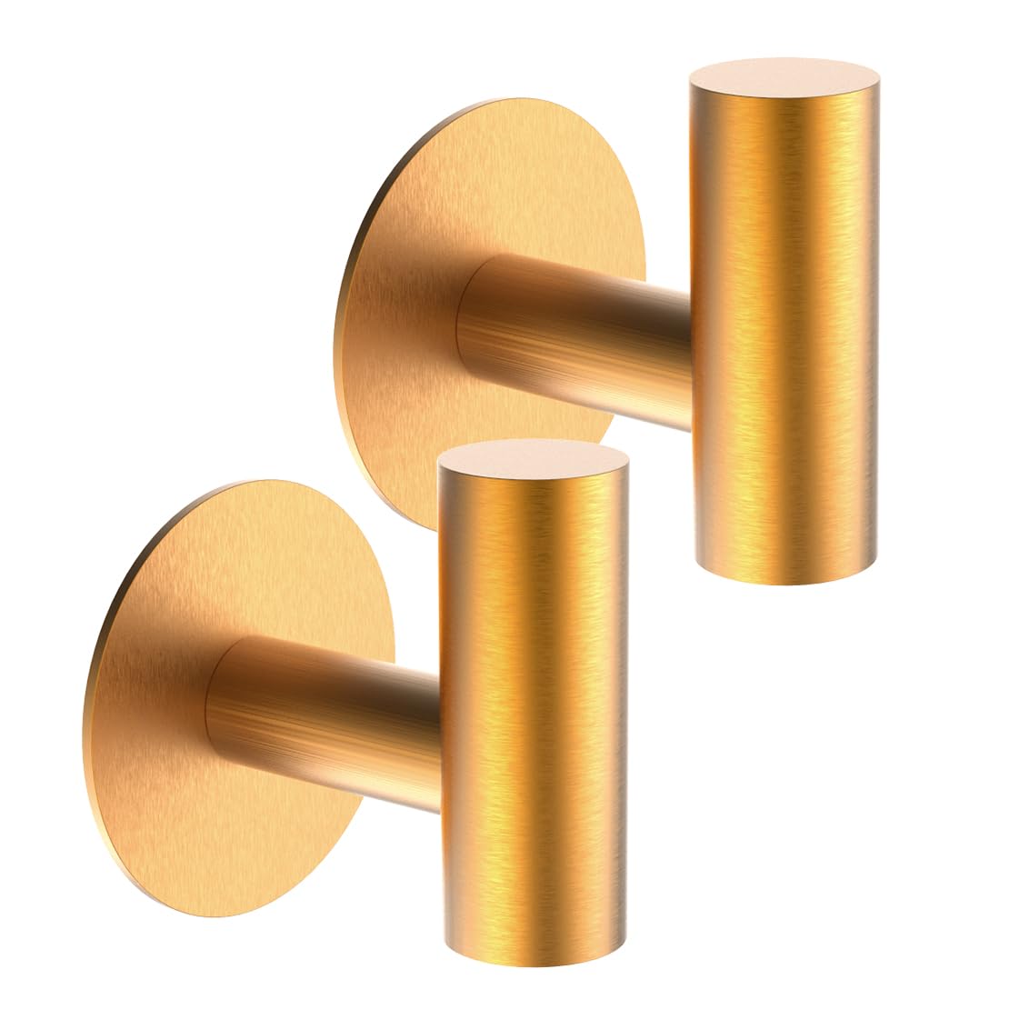 lmytdo Towel Hooks for Bathrooms, Coat/Robe Hook Gold Stainless Steel Heavy Duty Hangers for Bedroom Kitchen Livingroom Garage Hotel Shower Hooks (2 Pack