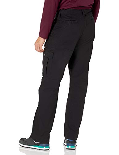 Wrangler Authentics mens Relaxed Fit Stretch Cargo Casual Pants, Black, 34W x 32L US