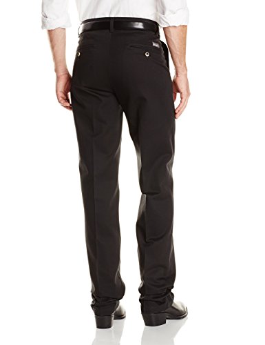 Wrangler Men's Riata Flat Front Relaxed Fit Casual Pant, Black, 36x32