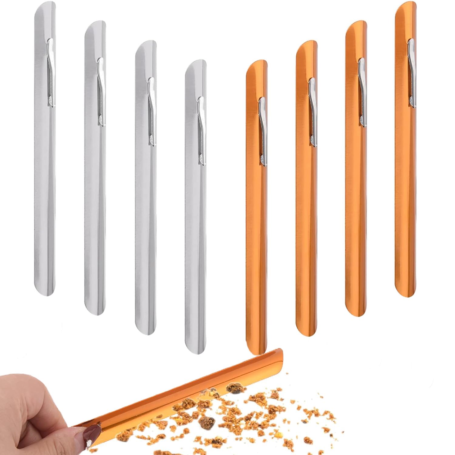 Ragyzity Restaurant Crumb Sweepers, Crumbers for Servers, Table Crumb Sweepers Bread Crumber Cleaner, Aluminum Crumb Scraper Crumber Tool for Restaurants, Homes, Servers, Waiters(8pcs)