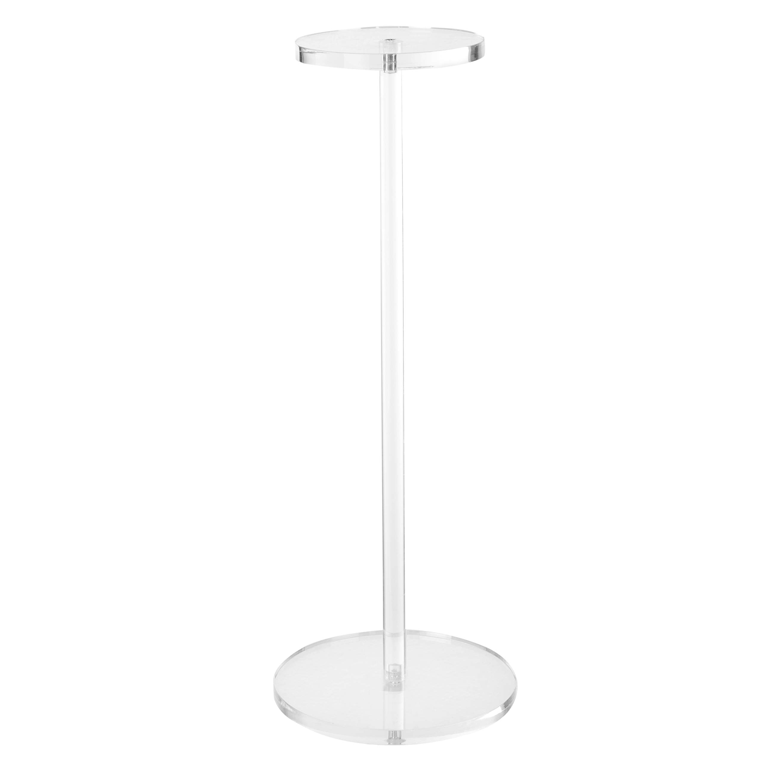 MyGift 16-Inch Clear Premium Acrylic Hat Rack Stand and Wig Holder, Decorative Cap Fedora Cowboy Hat Display Stand with Pedestal and Sturdy Round Base