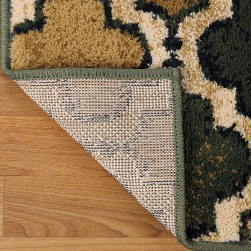 Superior Indoor Large Area Rug, Jute Backed, Perfect for Living/ Dining Room, Bedroom, Office, Kitchen, Entryway, Modern Geometric Trellis Floor Decor, Viking Collection, 5' x 8', Green