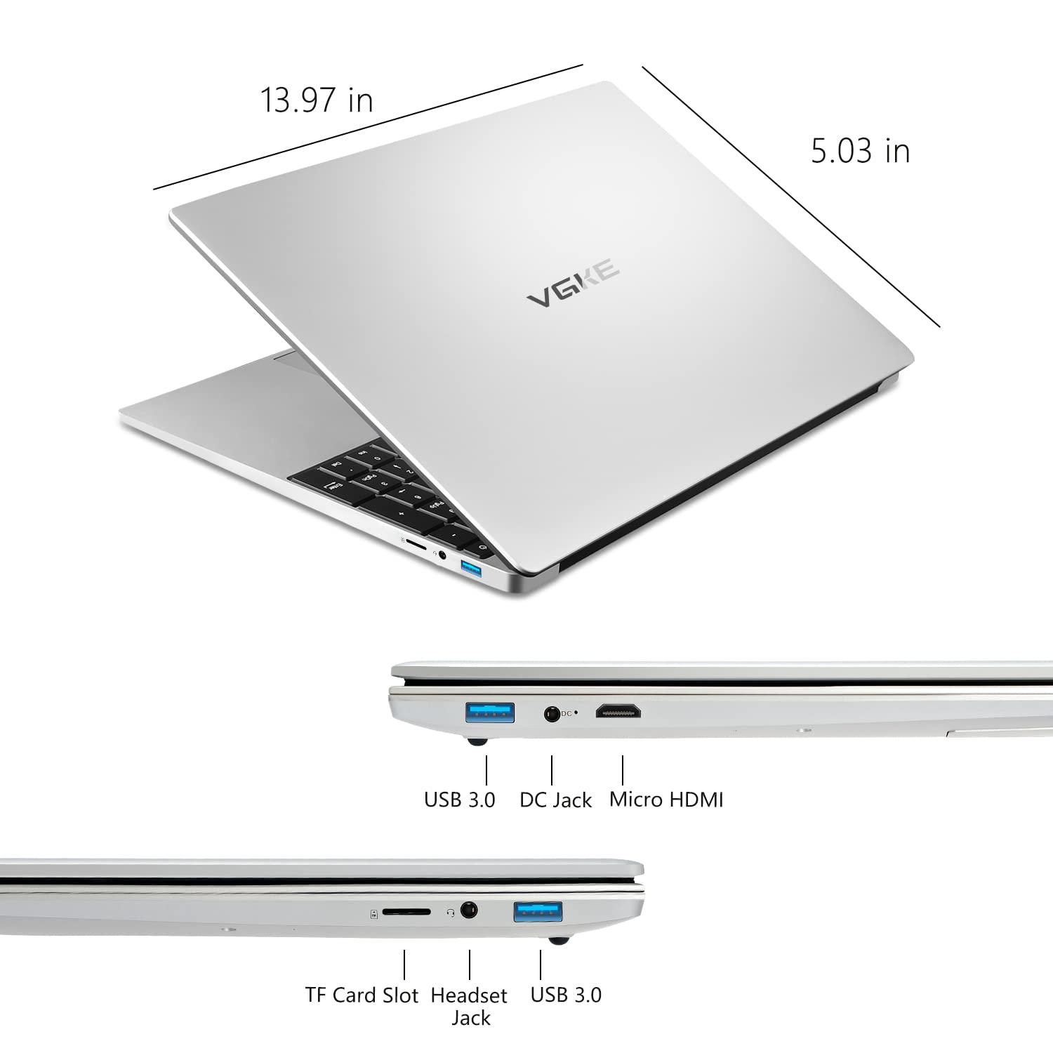 VGKE [Windows 11 Home] M15 Laptop AMD Ryzen 7 3700U RX Vega 10 Graphics 16GB DDR4 256GB SSD Backlit Keyboard, WiFi, BT4.2 (Silver)