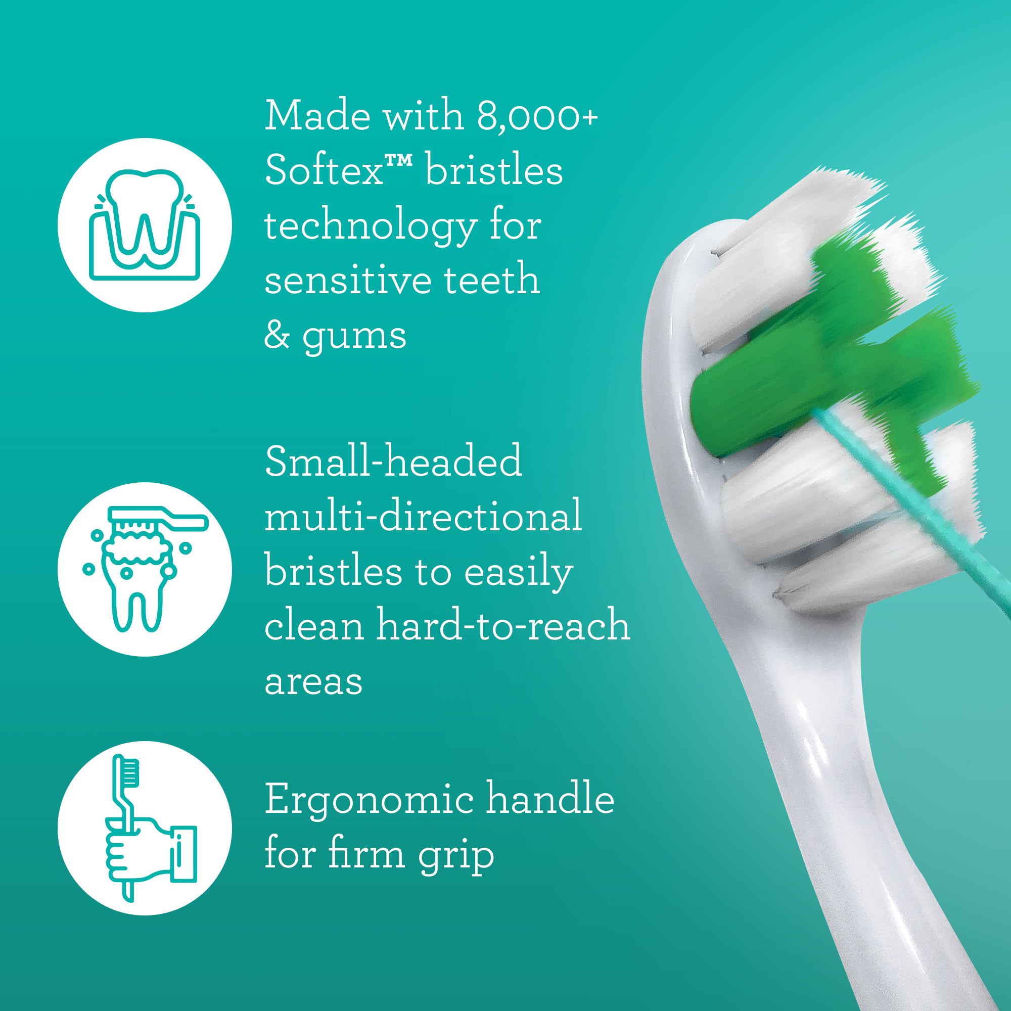 GuruNanda Butter On Gums Toothbrush with 8000+ Softex Bristles, Ultra Soft Bristles for Sensitive & Receding Gums, Perfect for Whiter Teeth, 6 Count
