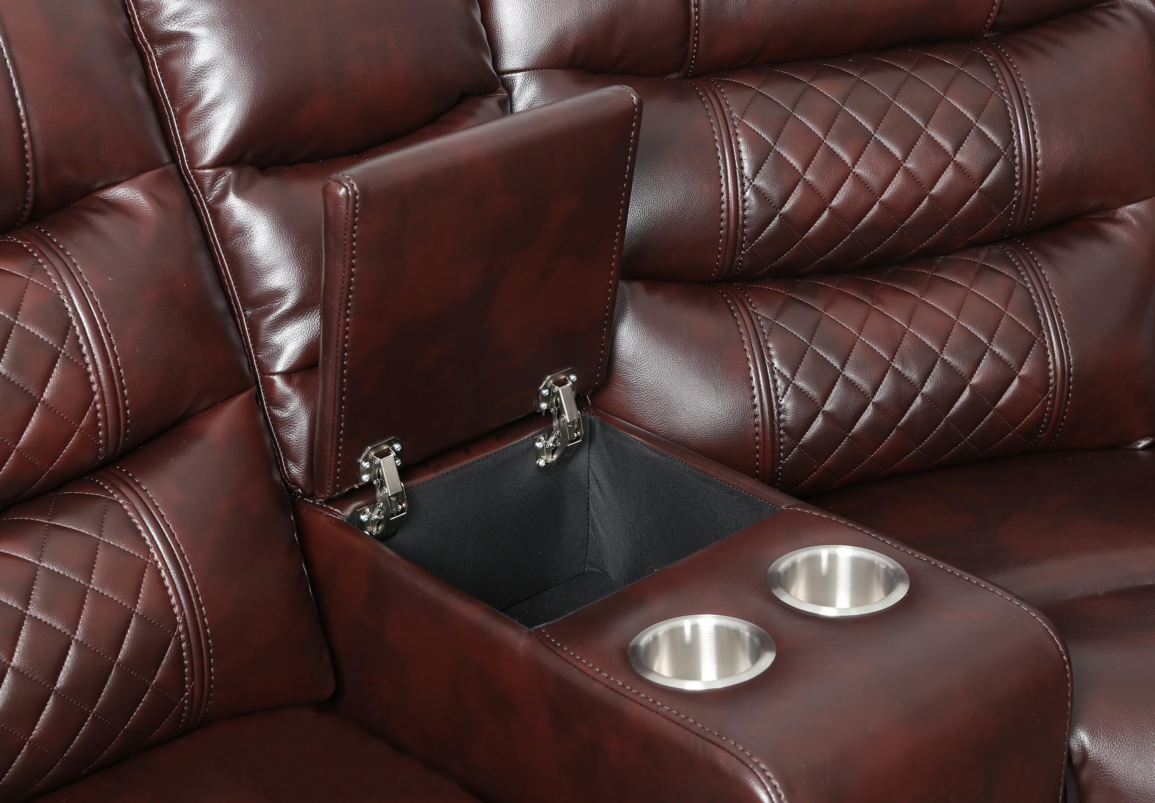 Recliner Sectional Sofa Couches for Living Room Home Theater with Cup Holders Console Table Storage