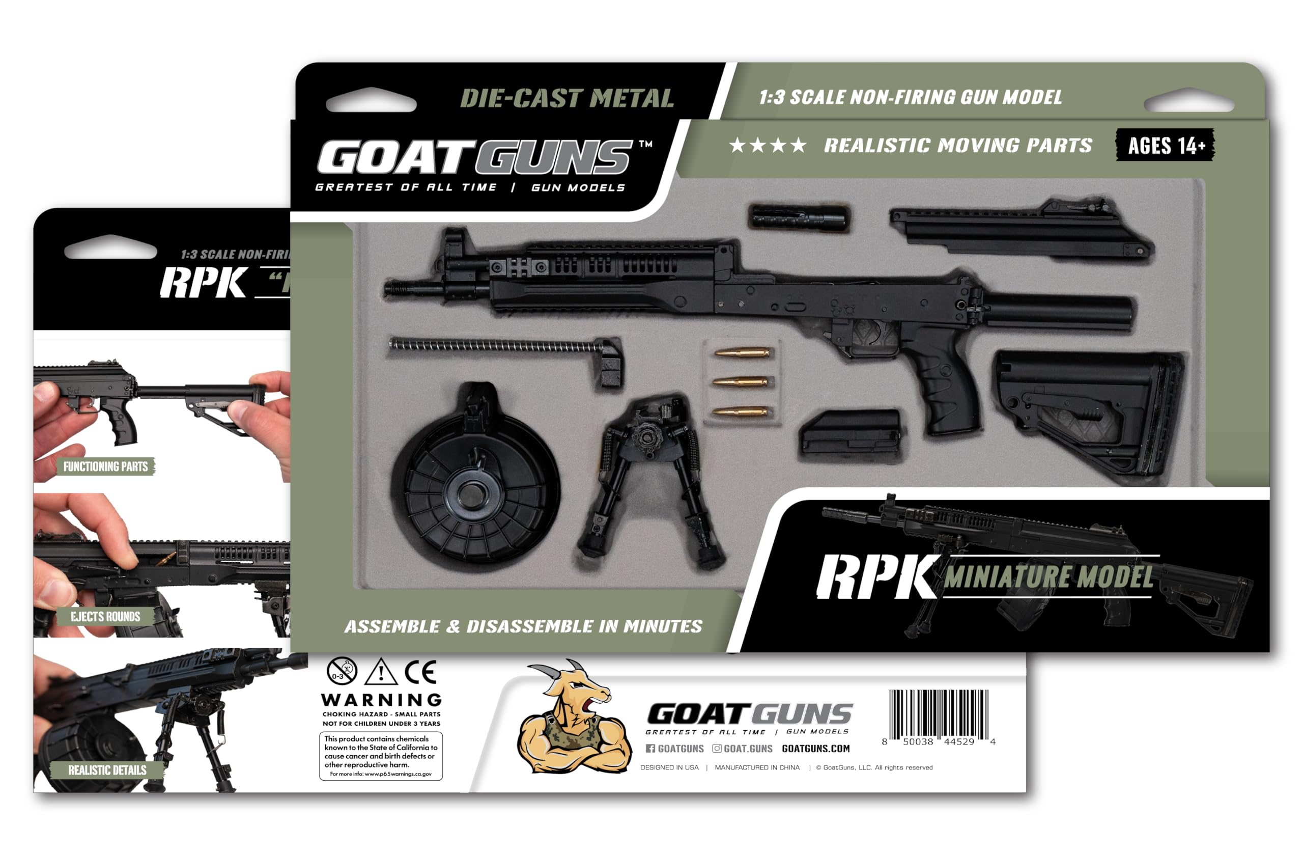 GoatGuns RPK Model | 1:3 Scale Miniature Diecast Metal Self Build Kit
