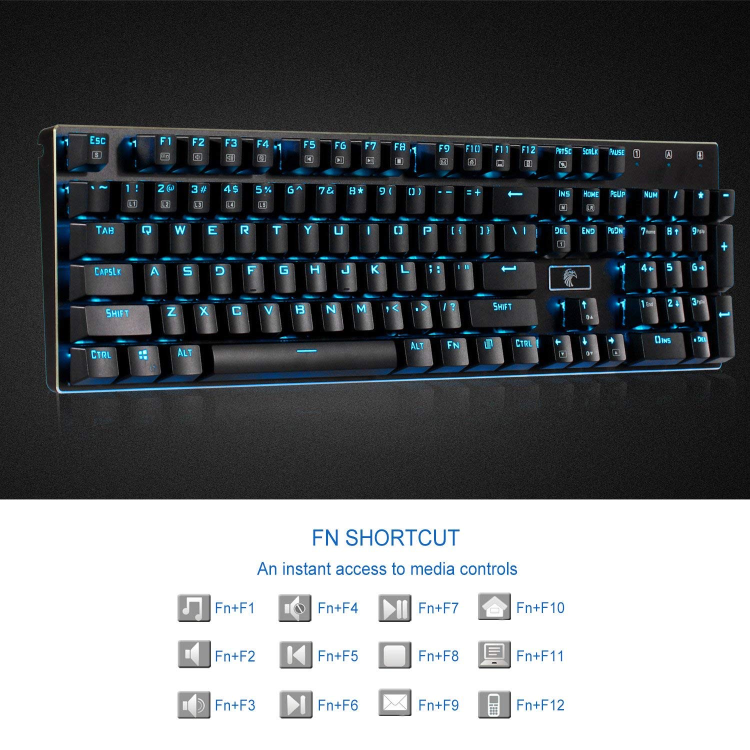 E-Element Z-88 Retro Mechanical Gaming Keyboard, Programmable RGB Backlit, Blue Switch -Tactile & Clicky, Typewriter Style, Water Resistant 104 Keys Anti-Ghosting for Mac PC, White (Renewed)
