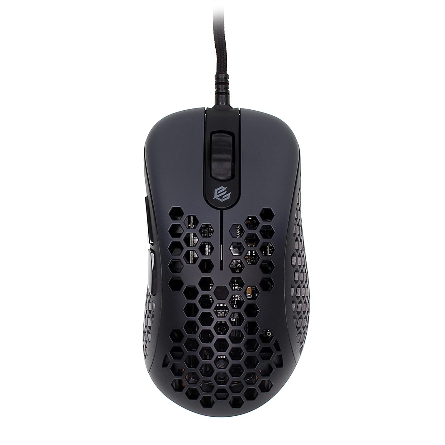 G-Sevlow Skoll Mini SK-S ACE 50g Ultralight Weight Honeycomb Design Ergonomic Gaming Mouse with 3389 Sensor - PTFE Skates - 16,000DPI - Detachable Cable (Black)
