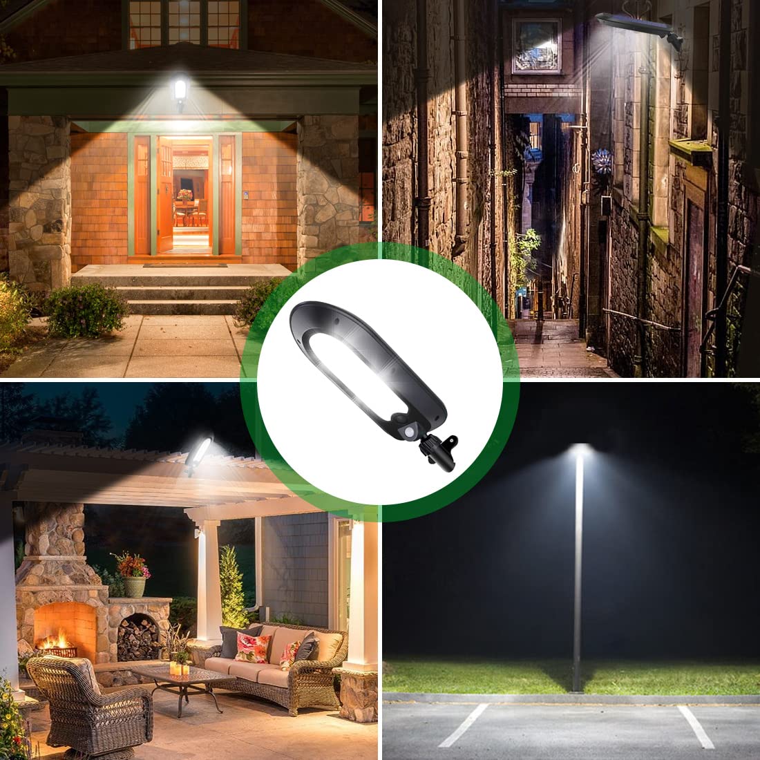 JAMIEWIN Solar Street Lights Outdoor, Solar Motion Sensor Light Solar Wall Lights Outdoor Waterproof Solar Flood Security Light for Gutter Porch Barn Garden Deck Fence Patio Path 2 Pack